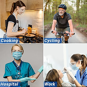 Face Shield with Glasses 4 Pack, Anti-Fog Clear Face Mask Shield Ultra Clear Reusable Protective Plastic Mask Droplet Splash Guard for Women Men Kids