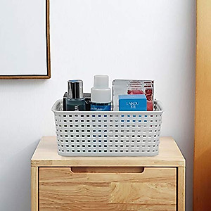 Vababa White Plastic Storage Baskets/Storage Bins, Pack for 6