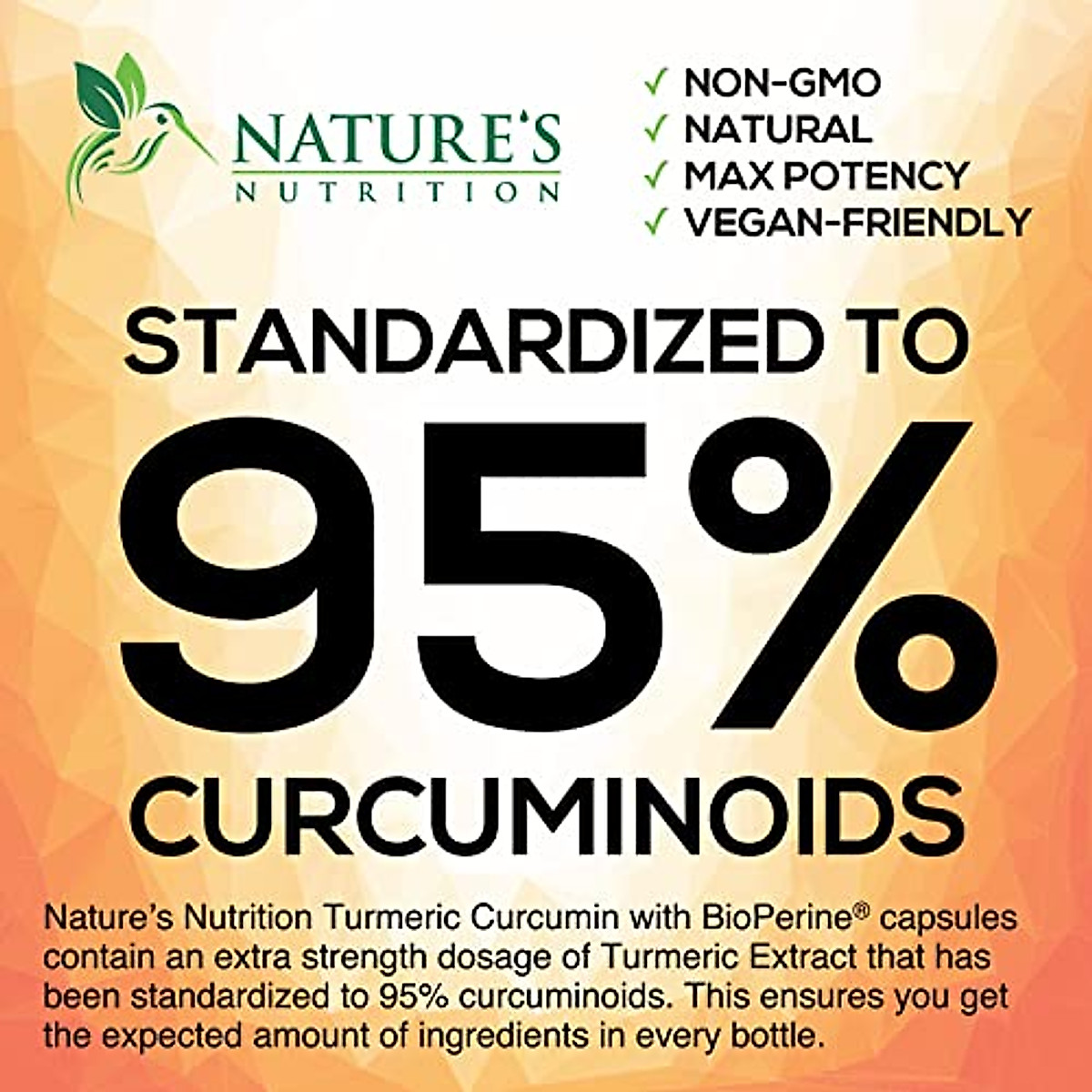 Turmeric Curcumin with BioPerine 95% Standardized Curcuminoids 1950mg - Black Pepper Extract for Max Absorption, Nature's Joint Support Supplement, Herbal Turmeric Pills, Vegan Non-GMO - 180 Capsules