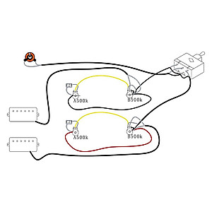 Electric Guitar Circuit Wiring Kit Guitar Circuit Wiring Harness Kit with 3 Box Toggle Pickup Selector 2V/2T/1J fit for LP Electric Guitar