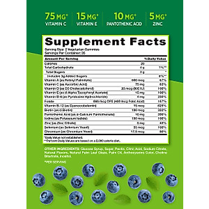 Mens Multivitamin Gummy | 70 Count | Vegetarian, Non-GMO, Gluten Free | with B12, D3, Zinc | Blueberry Flavor | by Nature's Truth
