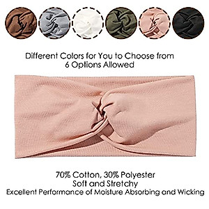 Artilady 6 Pack Wide Boho Headbands for Women - Soft Yoga Elastic Hair Bands for Girls Workout Running Sport Headwrap Non-slip Breathable (Sunset)