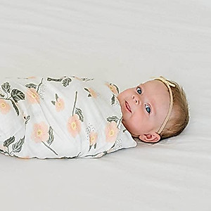 Red Rover Kids Cotton Muslin Swaddle - 47”x 47”- 100% Cotton – Machine Washable – Softer with Every Wash – Playful Designs -Soft, Breathable & Lightweight – Unisex (Blushing Bloom) RB0138