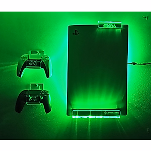 WALL MOUNT FOR PS5 PLAYSTATION 5 WITH MULTICOLOR LED LIGHTING KIT + 2 CONTROL MOUNT (PS5 Digital Edition)
