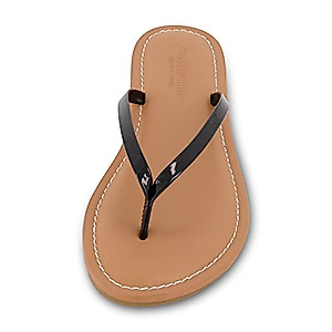 CUSHIONAIRE Cora Flip Flops for Women | Vacation Beach Essentials | Casual Women Footwear Sandals | BLACK 8