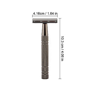 LEYMING Double Edge Safety Razor with 10pcs Blades, Metal One Single Blade Razor, Classic Wet Shaving Manual Shavers Fits Standard Razor Blades, Gift for Men