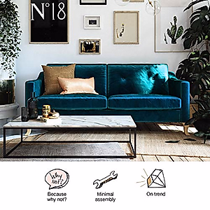 Mr. Kate Tess Sofa with Soft Pocket Coil Cushions, Small Space Living Room Furniture, Green Velvet