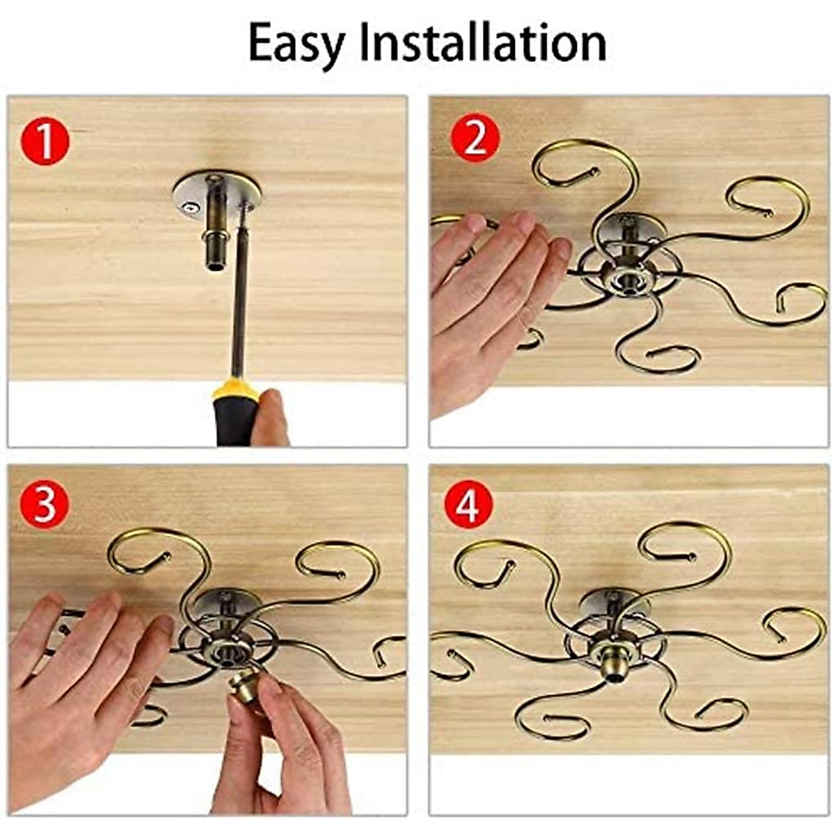 NAGATA Wine Glass Rack Under Cabinet, 360° Rotating Wine Glass Holder, Wine Glass Drying Rack Kitchen Cabinet Storage and Wine Cabinet Decoration.