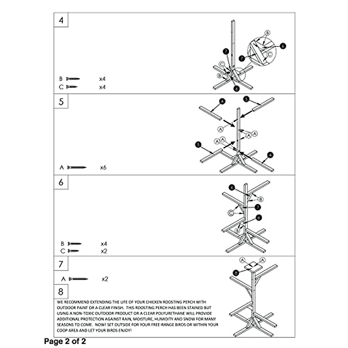 Coops & Feathers Roosting Perch-A Perfect Bird's Eye View (Small)