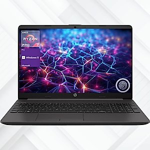 HP G9 High-Performace Laptop, for Home & Business, 15.6" FHD Display, AMD Ryzen 7 5825U (Beats i7-1165G7), 64GB RAM, 2TB SSD, Fingerprint Reader, HDMI, SD Card Reader, Wi-Fi 6, Windows 11 Pro, Black