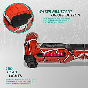 Hoverboard for Kids Adult Spider Self Balancing Hoverboard with LED Lights Wheels Speaker UL 2272 Certified Hover Board (RED)