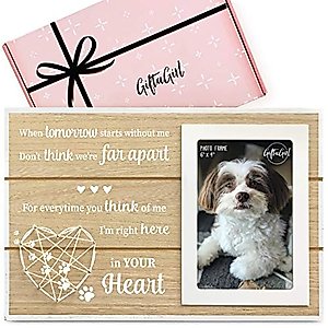 GIFTAGIRL Popular Dog Memorial Gifts - Beautiful Pet Memorial Gifts or Pet Loss Gifts. Our Classy Cat or Dog Memorial Picture Frame Will Show Someone You Care. Loss of Dog Gifts or Cat Memorial Gifts
