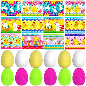 12 Pack Easter Eggs Bulk Wrapper Luminous Eggs Film Shrink Wraps for 2.4in Easter Eggs Chicken Bunny Egg Sleeves Decorations, New Cute Easter Egg Arounds