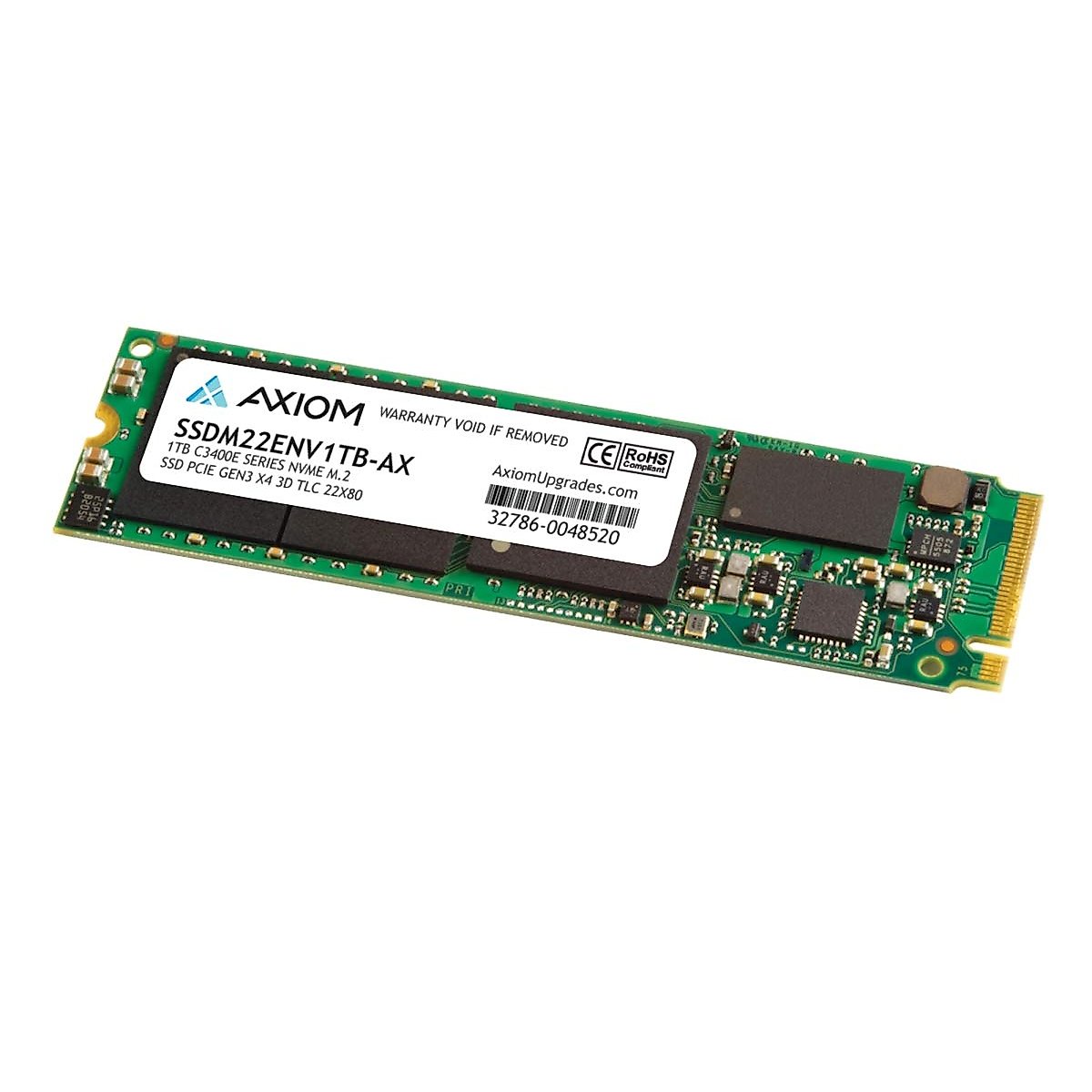 Axiom SSDM22ENV1TB-AX C3400e Series - Solid State Drive - encrypted - 1 TB - Internal - M.2 2280 - PCI Express 3.0 x4 (NVMe) - AES - Self-Encrypting Drive (SED), TCG Opal Encryption 2.0