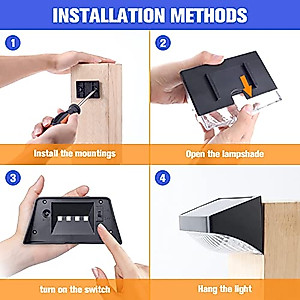 Aulanto Solar Fence Lights, 8 Pack Waterproof Solar Wall Lights with RGB & Warm White Mode, 2 Lighting Effect Decorative Garden Lights with Auto On/Off, Perfect for Fence, Backyard, Garden, Patio.