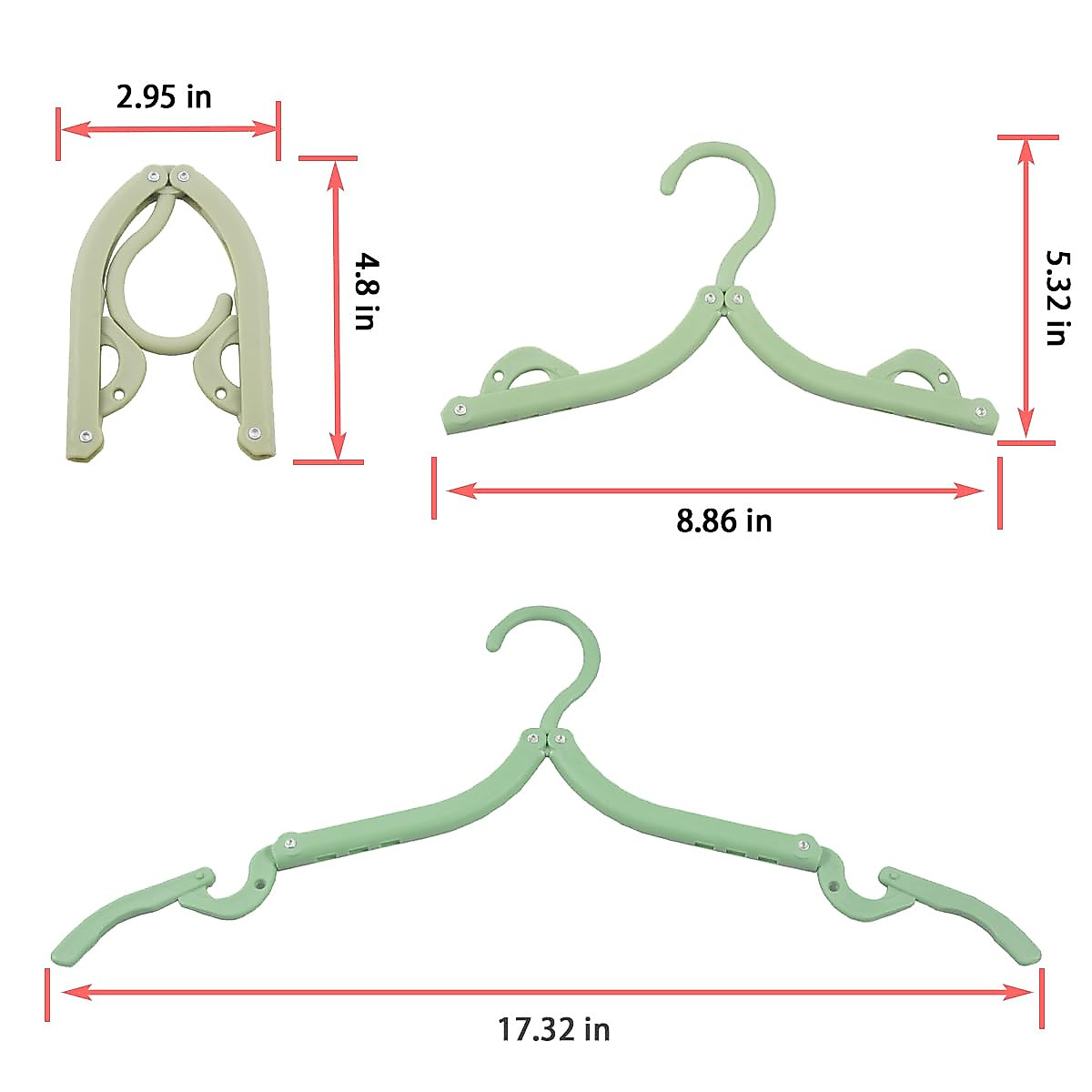 WaWacomp Portable Travel Hangers Travel Hangers Foldable for Suitcase Camping Cruise Ship Travel Accessory 10Pcs