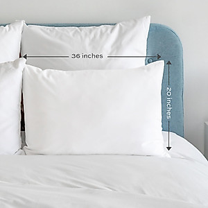 White Classic Bed Pillows for Sleeping 2 Pack, King Size Pillow Side Sleeper Set, Down Alternative Luxury Hotel Soft Pillow 20x36 Inches