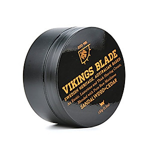 VIKINGS BLADE Luxury Shaving Cream, Sandalwood & Western Red Cedar, Silky Buttery Smooth, Surfactant Base. Refreshing, Clean, Close, FOAMING Shave Cream
