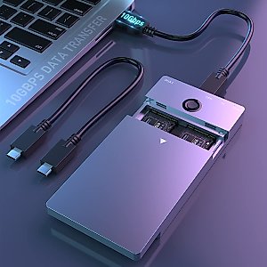 Dual-Bay NVME Docking Station 10Gbps USB Type C to NVME SSD Enclosure for M Key NVMe PCIe 2242 2260 2280 22110 M.2 SSDs, Support Offline Clone Duplicator Function Up to 10Gbps(SSD NOT Include)