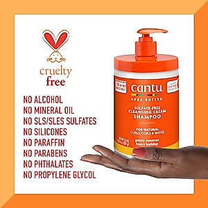 Cantu Sulfate-Free Cleansing Cream Shampoo with Shea Butter for Natural Hair, 25 fl oz