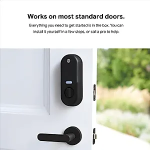Google Nest x Yale Lock - Tamper Proof Smart Lock for Keyless Entry - Keypad Deadbolt Lock for Front Door - Works with Nest Secure Alarm System - Black Suede