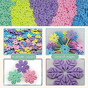 QUN XING STEM Toys Building Blocks Educational Toys 720 Pieces Construction Interlocking Plastic Flake Disc Set Great STEM Toy for Kids 6+ Years Old Boys and Girls