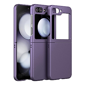 Eastcoo Slim Fit Galaxy Z Flip 5 Case, [Hard PC Back] [Frosted Feel] [Wireless Charging Support] Lightweight Shockproof Case Cover for Samsung Galaxy Z Flip5 (2023), Purple