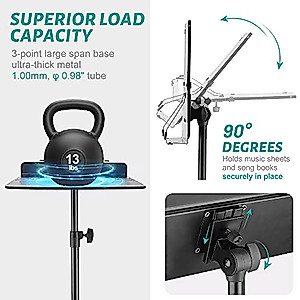 Vekkia Sheet Music Stand-Professional Portable Music Stand with Carrying Bag,Folding Adjustable Music Holder,Super Sturdy suitable for Instrumental Performance & Band & Travel