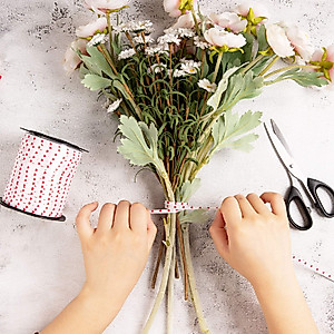 Whaline 400 Yard Valentines Curling Ribbon Printed Heart Ribbon for Gift Wrapping Balloon String Valentines Day Decorations Birthday Party Supplies, Crafts DIY, Flower, Home Decorations 5mm