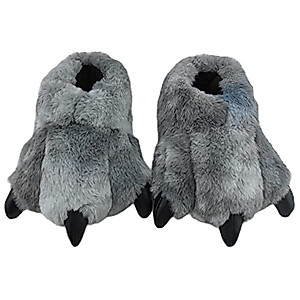 Young Fine Novelty 3D Warm Soft Claw Slipper for Kids(ZW41987-2/3) Grey