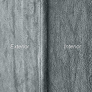 Catalonia Wearable Fleece Blanket with Sleeves and Foot Pockets for Adult Women Men, Micro Plush Comfy Wrap Sleeved Throw Blanket Robe Large, Grey