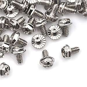 Screw 100pcs Toothed Hex Screws for Motherboard PC Case 6/32 Computer PC Case Hard Drive Motherboard Mounting CD-ROM Hard Disk