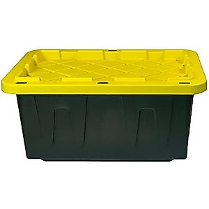 5 Gal. Plastic Storage Tote, Black/Yellow (Set of 4), ‎ 16.5 x 16.5 x 12.5 inches