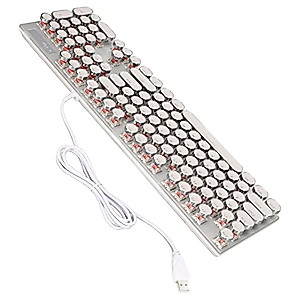 Mechanical Gaming Keyboard, Mechanical Keyboard RGB Backlight Ergonomic Design 104 Keys Typewriter Style for Office Red Switch