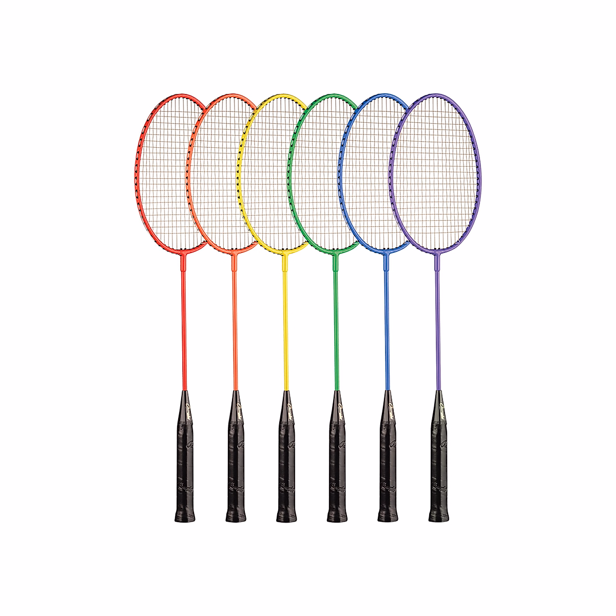 Champion Sports All Steel Shaft and Frame Badminton Racket - Set of Six Colors