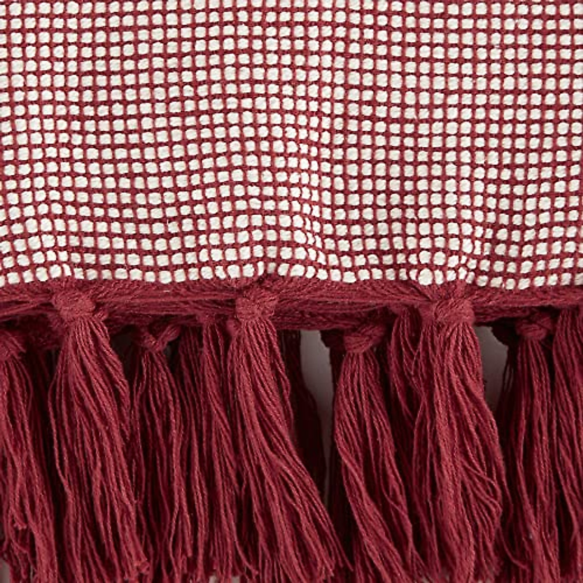 DII Striped Throw Collection Urban Cityscape Border, Barn Red