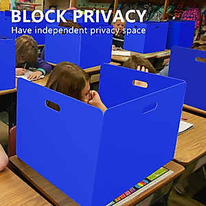 Privacy Shields 2 Pack Blue Durable Easy Carry Plastic Desk Dividers-Easy to Disinfect Classroom Dividers-Portable Divider-Re-usable Privacy Divider