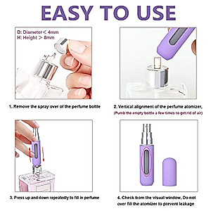 KAYZON Portable Mini Refillable Perfume Atomizer - Travel Size Spray Bottles for Women - Underfill Scent Pump Case Travel Fragrance Empty Container Bottom Refill Perfume Bottle for Traveling 5ml