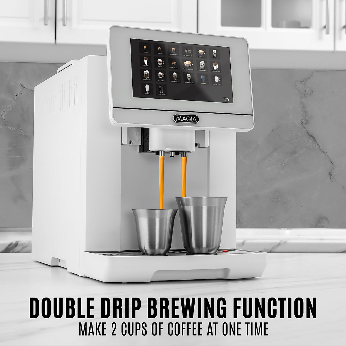 Zulay Magia Super Automatic Coffee Espresso Machine - Frother Handheld Foam Maker for Lattes - Espresso Coffee Maker With Easy To Use 7” Touch Screen & Executive Milk Frother with Stand