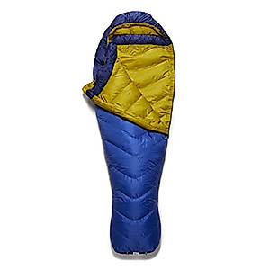 Rab Neutrino 400 Down Insulated Lightweight Mummy Sleeping Bag for Climbing and Mountaineering - Nightfall Blue - 20 Degree, Regular, Left Zip