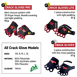 Ocun Crack Gloves Lite for Crack Climbing I Rock Climbing Gloves, Large