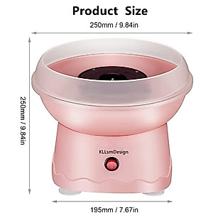 KLLsmDesign Cotton Candy Machine for Kids, Portable Electric Cotton Candy Maker with 10 Reusable Cones & Sugar Scoop for Children's Birthday Gift Family Party Holiday Use