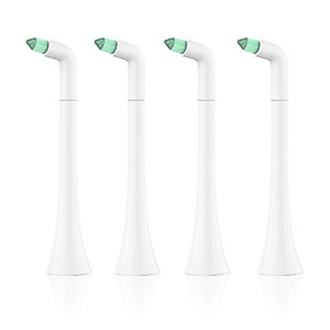 Interdental Replacement Toothbrush Heads for Philips Sonicare Click-on Brush Head System, for Cleaning Braces/Between Teeth/Back Teeth (4-Pack, White)