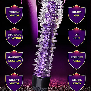 Tentacled Moderate Purple Handheld Multi-Mode Silicone Suction Cup Realistic Classic Wand to Use with Your Partner at Night - XjmFj26-3