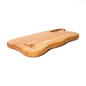 Rainforest Bowls 13"x7" Irregular Shaped Javanese Teak Wood Cutting Board w/Handle- Ultra-Durable, Heavy Duty, Lasts Years w/Daily Use- Premium Style Handcrafted by Indonesian Artisans