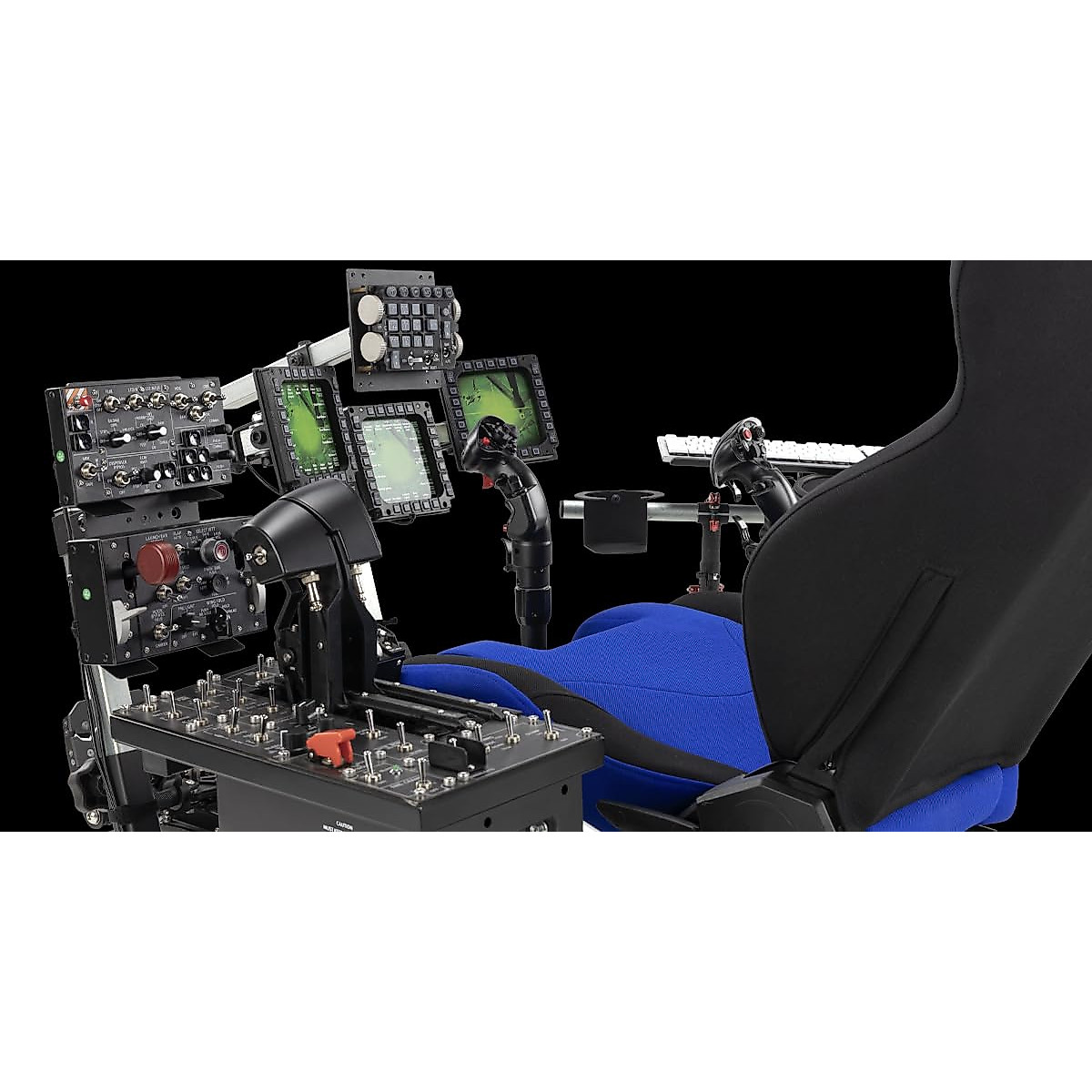 SimFab Modular Flight Simulator Cockpit For Combat Simulation. DCS Edition. Compatible With Thrustmaster Warthog, WinWing, VirPil, VKB And Alike Controls. Upgradable To General Aviation, Space Sim Or Sim Racing. (black seat)