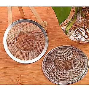 UUYYEO 20 Pcs Small Mesh Sink Strainer Stainless Steel Mesh Round Filter Garbage Disposal Basket Filter Drain Hair Catcher