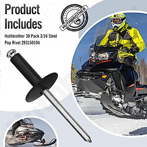 Huthbrother (70-Pack) 3/16 Steel Pop Rivet 293150104, Compatible with Ski-Doo/Sea-Doo/Can-Am 390409600 390907700