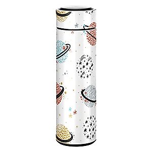 CaTaKu Cartoon Space Planet Star Water Bottle Insulated 16 oz Stainless Steel Flask Thermos Bottle for Coffee Water Drink Reusable Wide Mouth Vacuum Travel Mug Cup