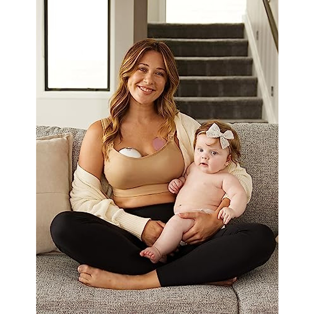 Momcozy Hands-Free Lactation Massager, 2 Pack, Maximum Heat & Vibration Area for Faster Milk Flow, Full Fit Breast Massager for Easier Breastfeeding, Pumping